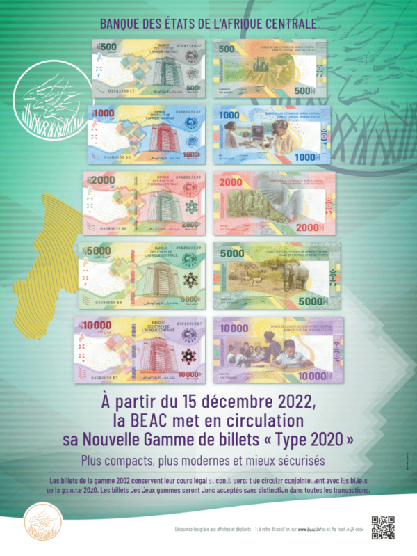Nueva gama de billetes del Franco CFA de BEAC 2022